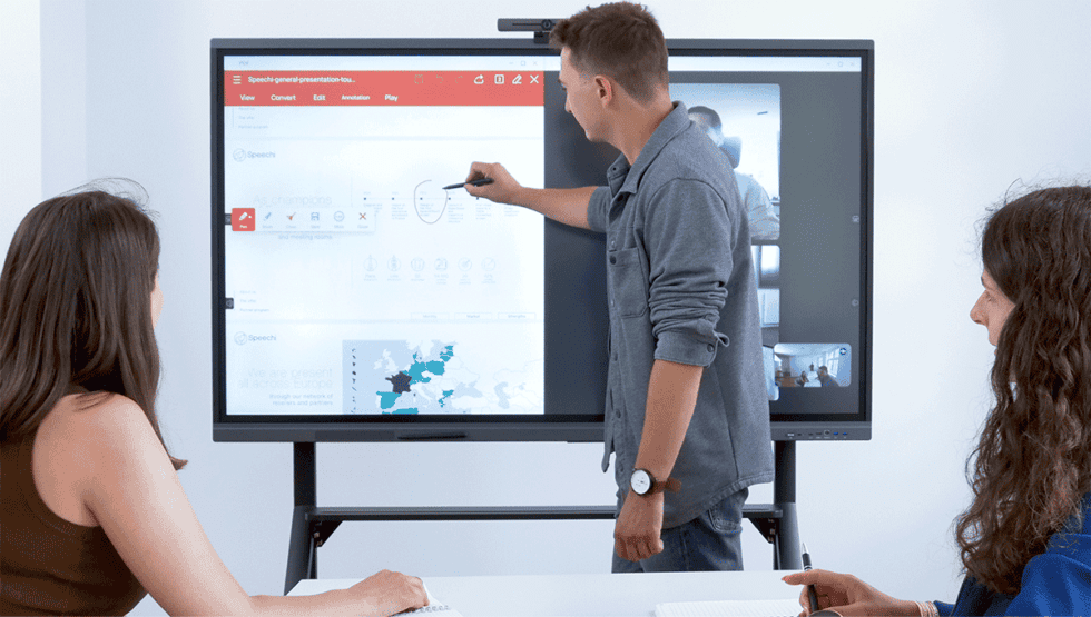 Les Conférences Skype en Entreprise - Ecran interactif Speechi