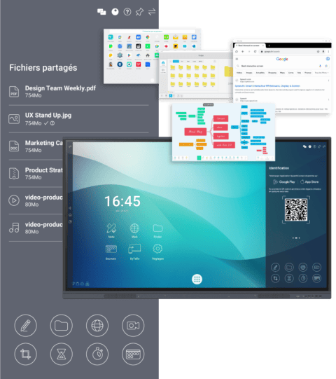Toolbar setup for interactives screens